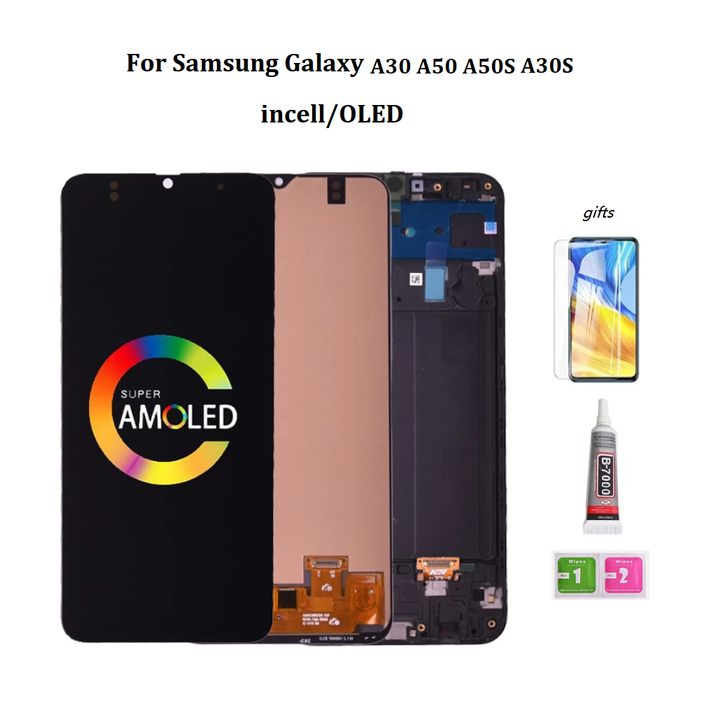 Oled có khung cho Samsung Galaxy A30 A50 A30S A50S Màn hình LCD có màn ...