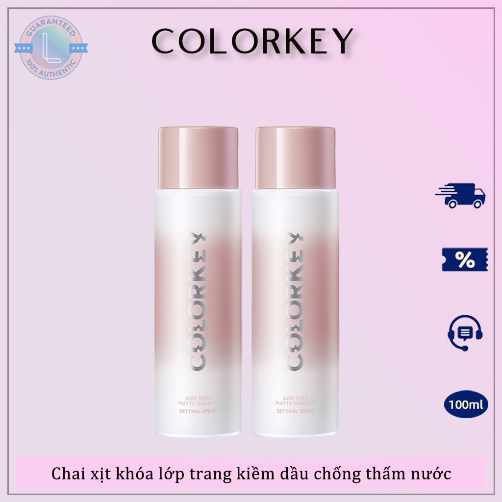 COLORKEY Chai xịt khóa lớp trang điểm dưỡng ẩm kiềm dầu chống thấm nước,xịt khoá makeup colorkey ...
