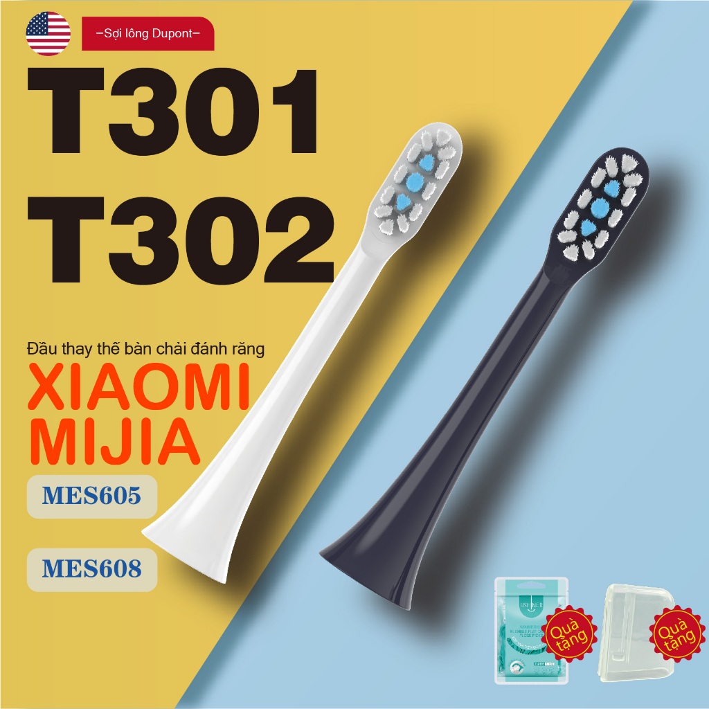 Set 4 Đầu Bàn Chải Thay Thế T301 / T302 Cho Bàn Chải Đánh Răng Xiaomi Mijia T301 / T302 Xiao ...