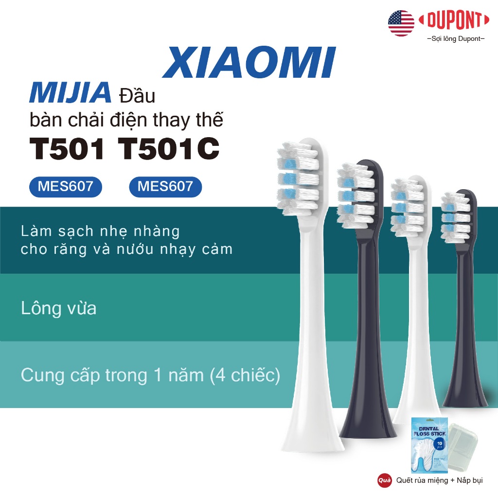 Đầu Bàn Chải Đánh Răng Điện XiaoMi T501 / T501C / MES607 / MES605 / MES608 Mijia Mi Thay Thế ...