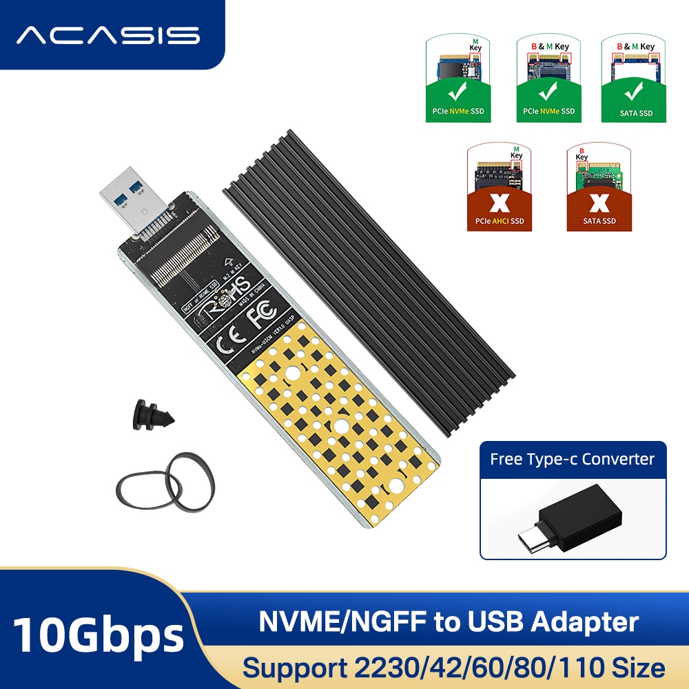 Bộ Chuyển Đổi Thẻ Nhớ SSD M.2 NVME / SATA Sang USB 3.1 Gen2 10 Gbps M ...