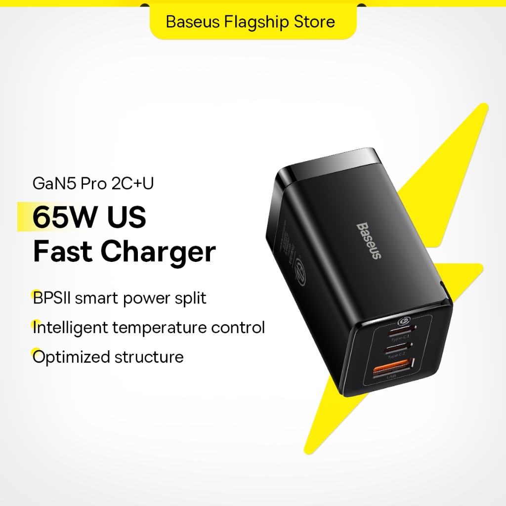 Củ Sạc Nhanh Baseus GaN5 Pro 65W 2C + U QC4 + PD3.0 AFC Cho Laptop Huawei P40 | Shopee Việt Nam