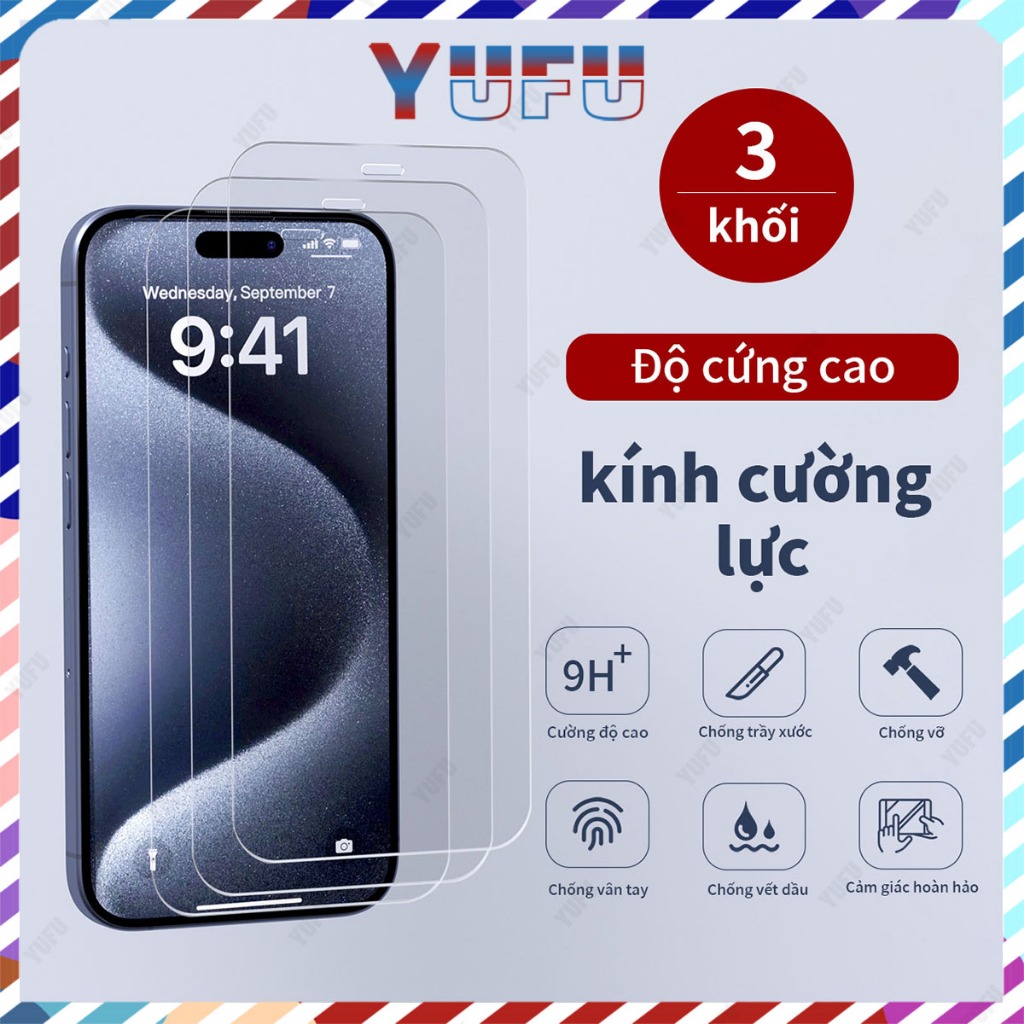 Yufu 3 Miếng 9D Kính Cường Lực Siêu Trong Suốt Bảo Vệ Màn Hình Tương ...