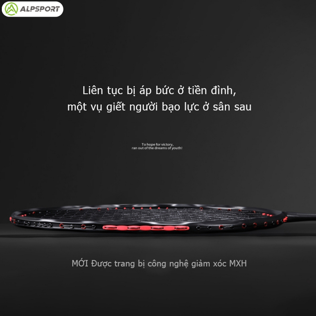Vợt cầu lông hình sóng ALPSPORT MH-V5 Đen 5U 75g 30Lbs Vợt chuyên ...