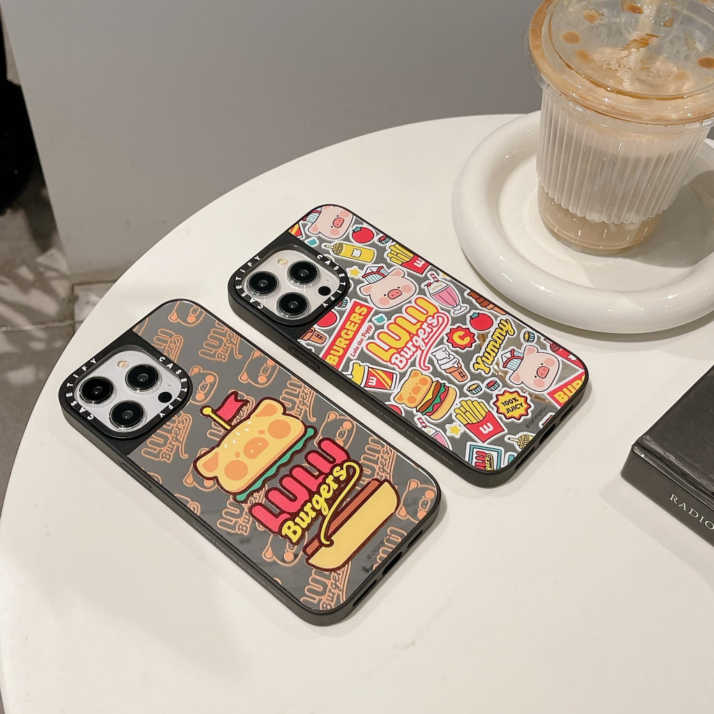 Casetify Miếng dán lợn Hamburger Mirror acrylic ốp điện thoại cho ...