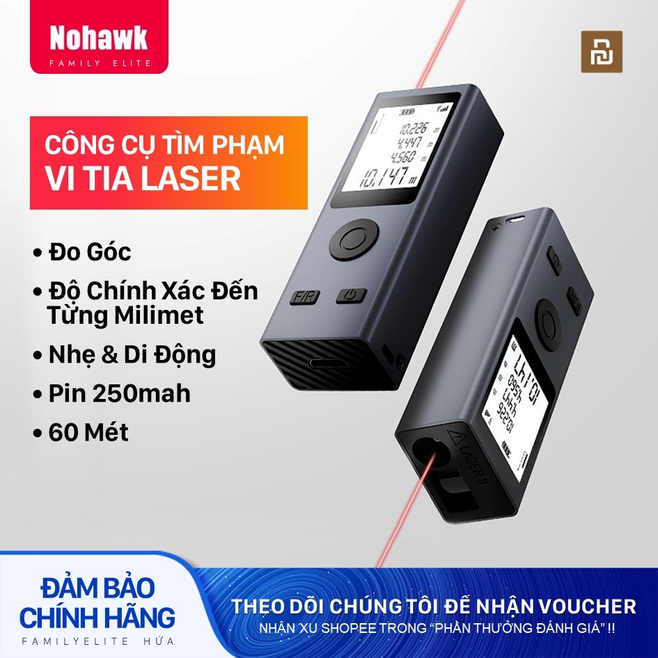 Xiaomi Youpin NoHawk Máy đo khoảng cách Laser hồng ngoại kỹ thuật số có ...