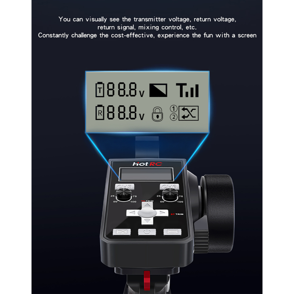 Hotrc CT-6A CT6A CT 6A 4-9V 2.4GHz 6CH Bộ phát F-06A F06A Bộ thu PWM ...