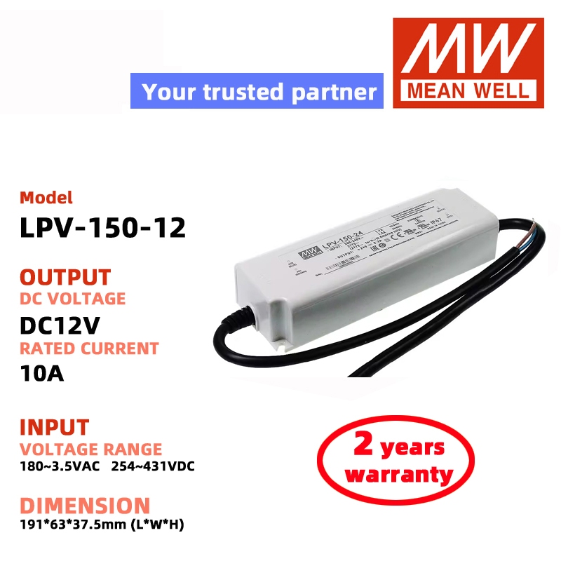 Bộ nguồn chuyển mạch MEAN WELL LPV-150-12 DC12V 10A Meanwell DC nguồn LED điều khiển nguồn điện ...