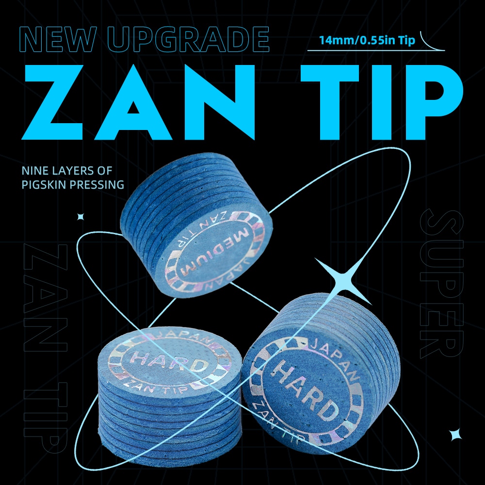 Zan Tip Premium 14mm Bể Cue Đầu Super Zan Đầu Tiêu Chuẩn Chuyên Nghiệp ...