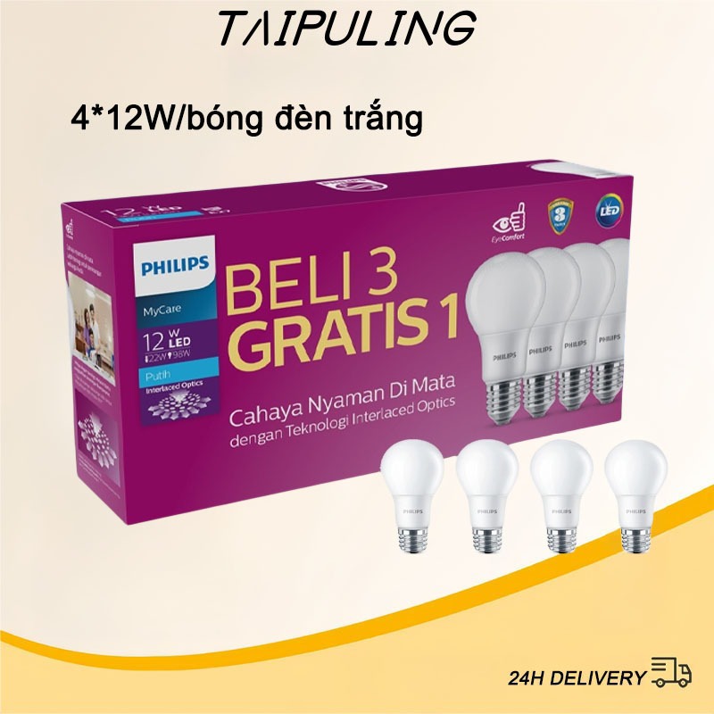 Bóng đèn Philips LED Ecobright 12W 6500K E27 A60 - Ánh sáng trắng/Ánh ...