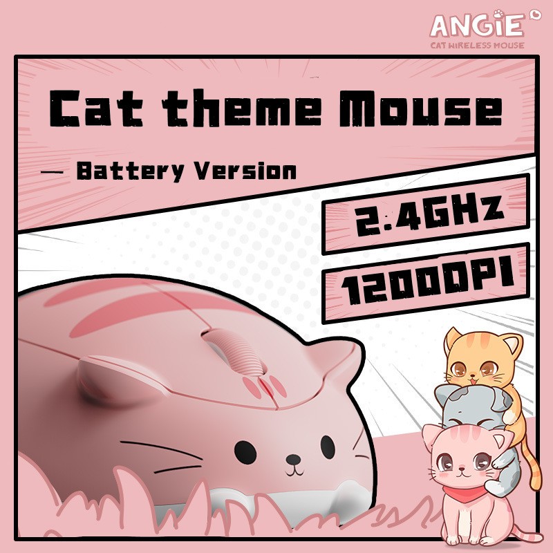 Chuột Chủ Đề Hamster / Mèo Chuột Không Dây 2.4GHz 4000DPI USB Quang ...