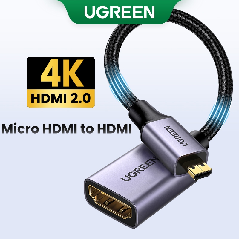 Cáp Micro HDMI sang HDMI UGREEN 0.25M Bộ chuyển đổi Micro HDMI Nam sang Nữ | Shopee Việt Nam