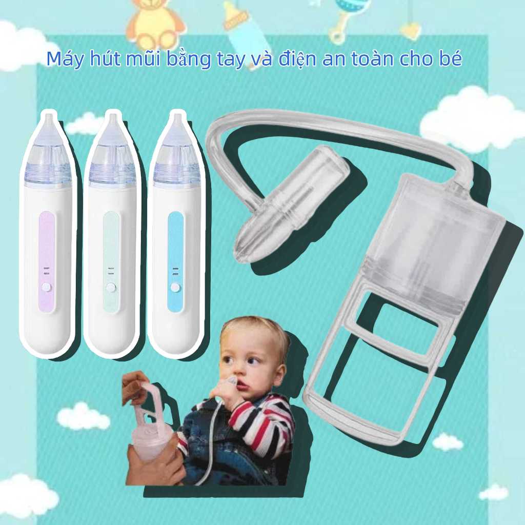 Máy hút mũi an toàn cho bé Máy hút mũi cầm tay chạy điện bằng silicon Máy hút mũi kéo tay cho bé ...