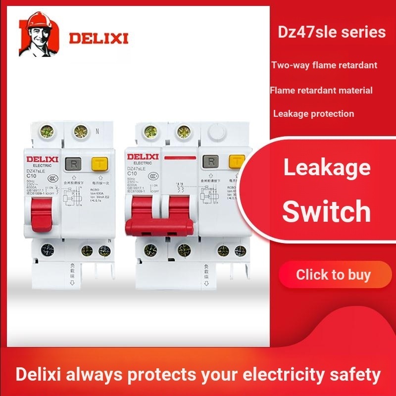 RCBO Át chống giật DELIXI - Chống giật - Chống rò -Chống quá tải DZ47sLES 2P 16A, 20A, 25A,32A ...