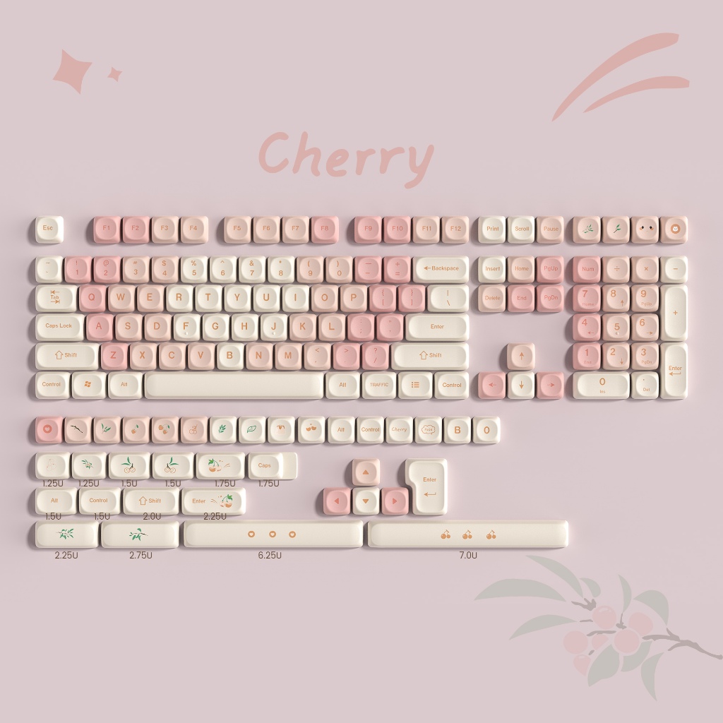 Xvx Cherry Pudding 143 phím MOA Profile Dye-Sub PBT Keycap Set | Shopee ...