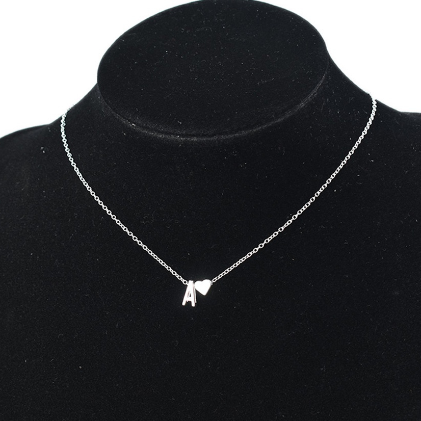 Thời Trang Dễ Thương Nhỏ Trái Tim Dainty Ban Đầu Choker Màu Bạc Bảng ...