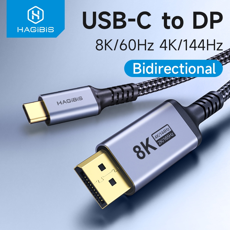 Cáp Hagibis USB C sang DisplayPort 1.4 Thunderbolt 3 / 4 đến 8K @ 60Hz ...