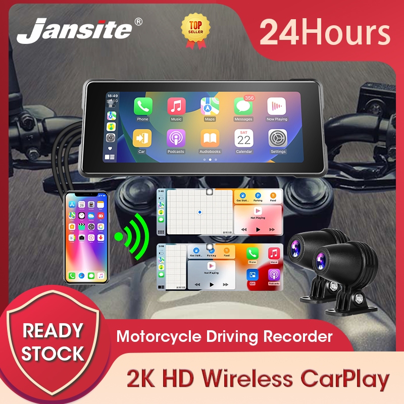 Jansite 6 inch Touch Di Động Xe Máy Điều Hướng IPX7 Chống Nước Bên Ngoài Hỗ Trợ CarPlay Và ...