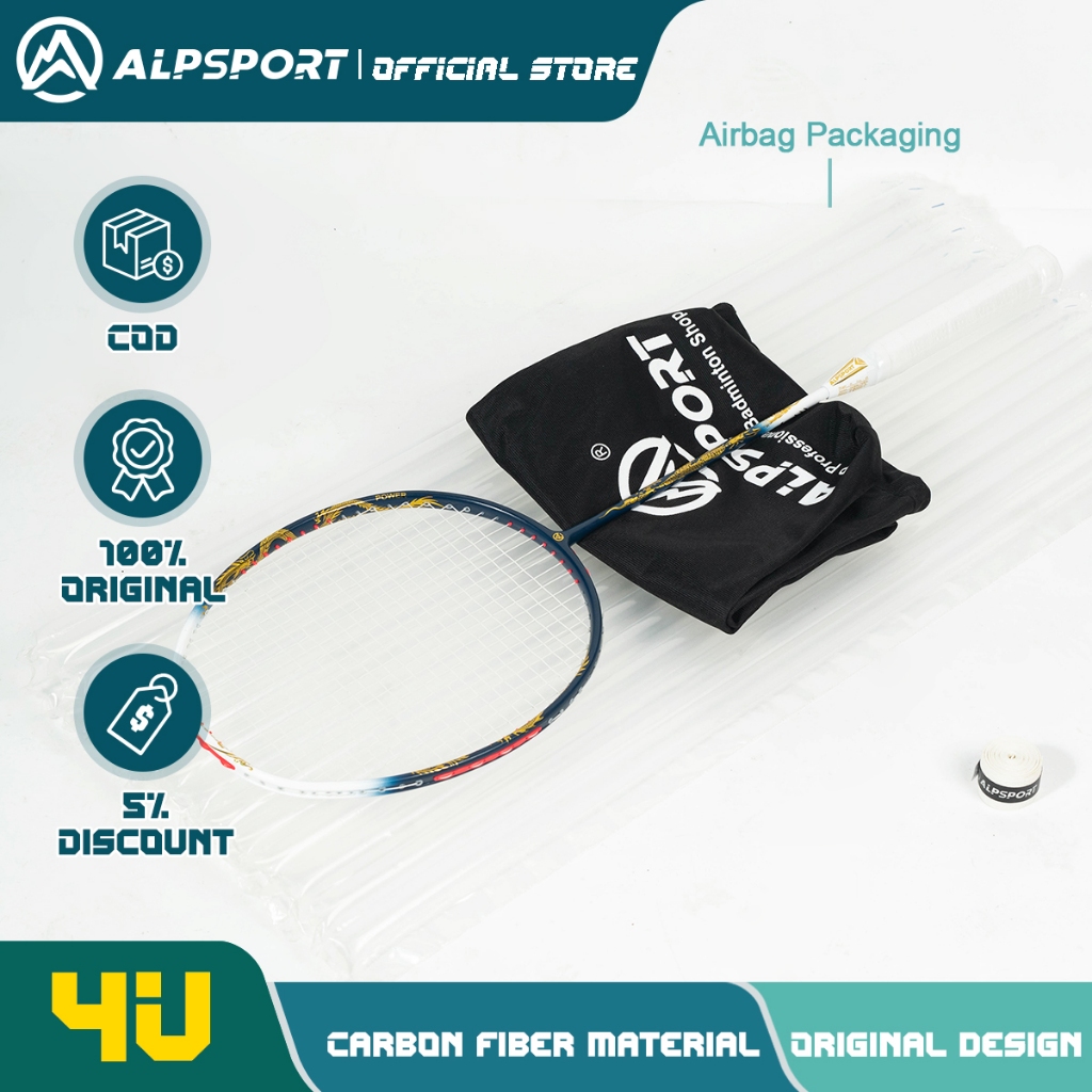 ALP QY2.0 4U Max 38LBS Vợt Cầu Lông Họa Tiết Rồng Vàng Ori Single ...