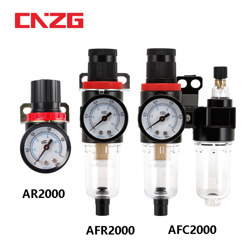 Bộ lọc máy nén khí CNZG AFR2000 kép van điều áp có 2 đầu nối tiện lợi ...