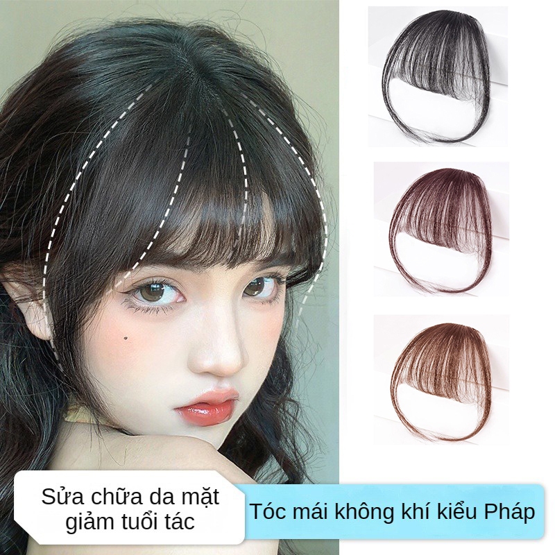 Tóc mái giả làm từ tóc thật tự nhiên không đường may phong cách Hàn ...