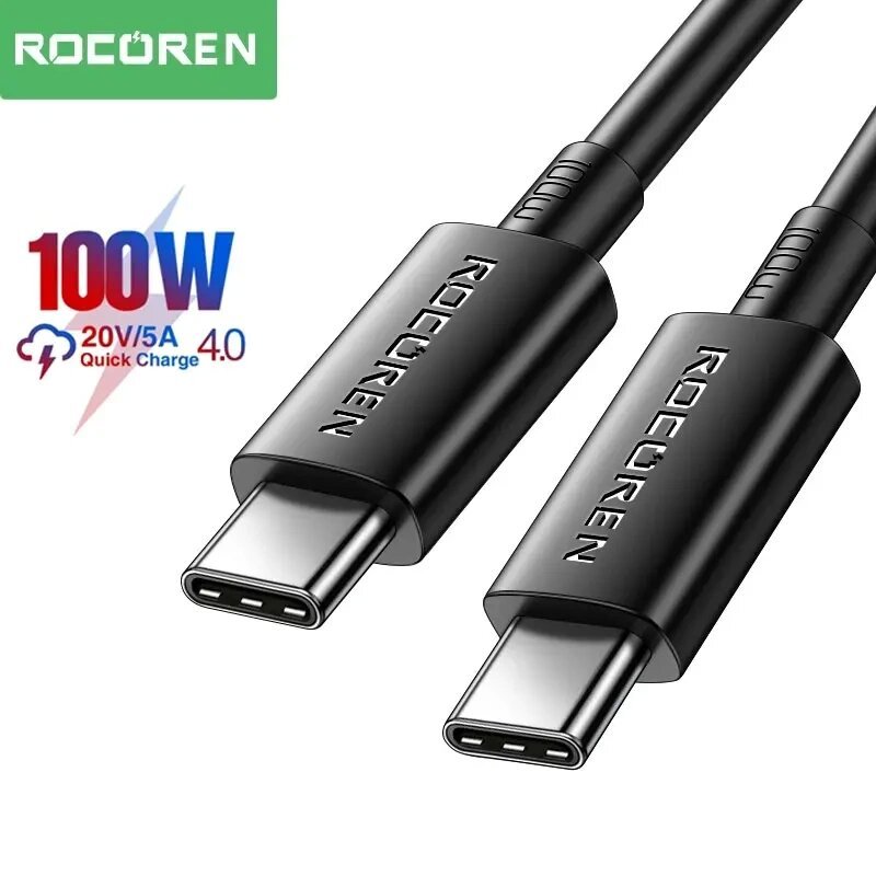 Cáp Rocoren 60w Type C sang Type C Cho i15 USBC PD Dây Sạc Nhanh USB-C 5A TypeC Cho iPhone Cáp ...