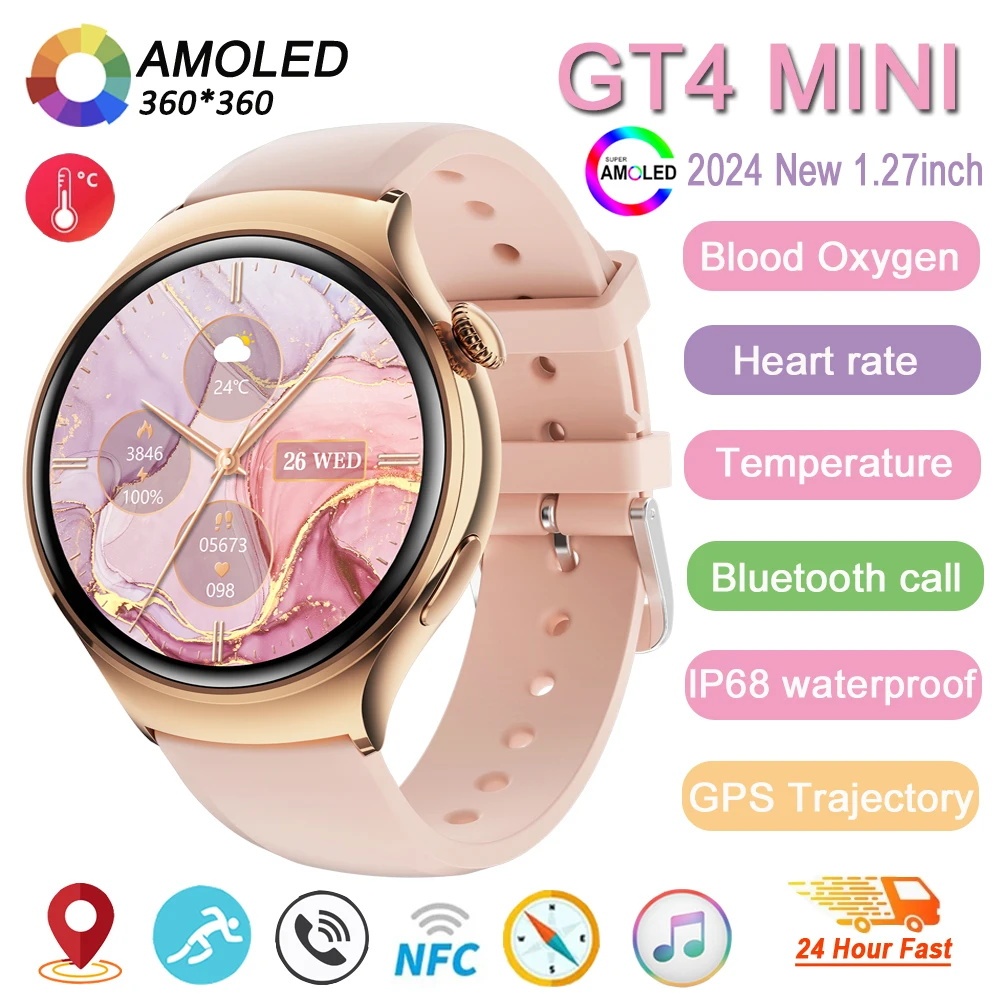 2024 Chính Hãng Cho Huawei GT4 Mini Nữ Đồng Hồ Thông Minh NFC GPS Theo Dõi Màn Hình AMOLED Đường ...