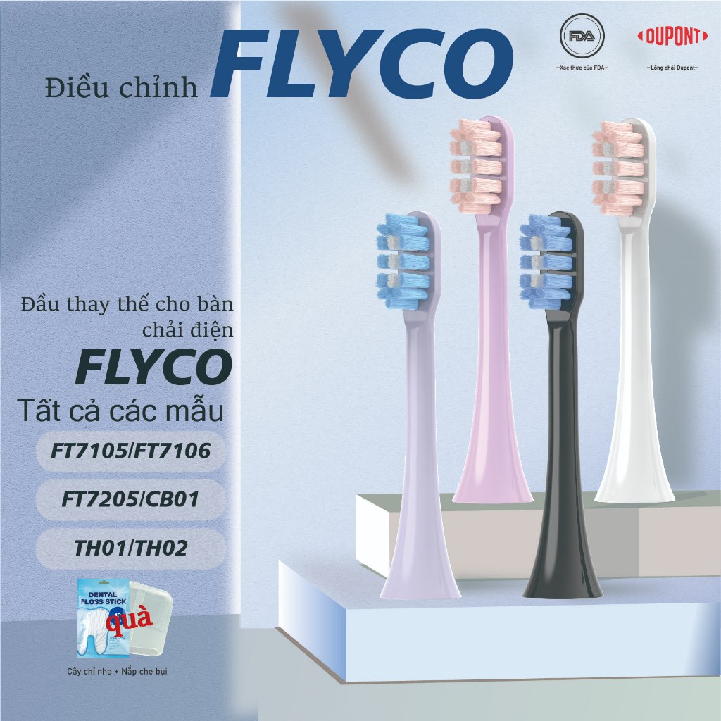 Đầu Bàn Chải Đánh Răng Điện FLYCO FT7105 / FT7106 / FT7205 / CB01 / Th01 Thay Thế | Shopee Việt Nam