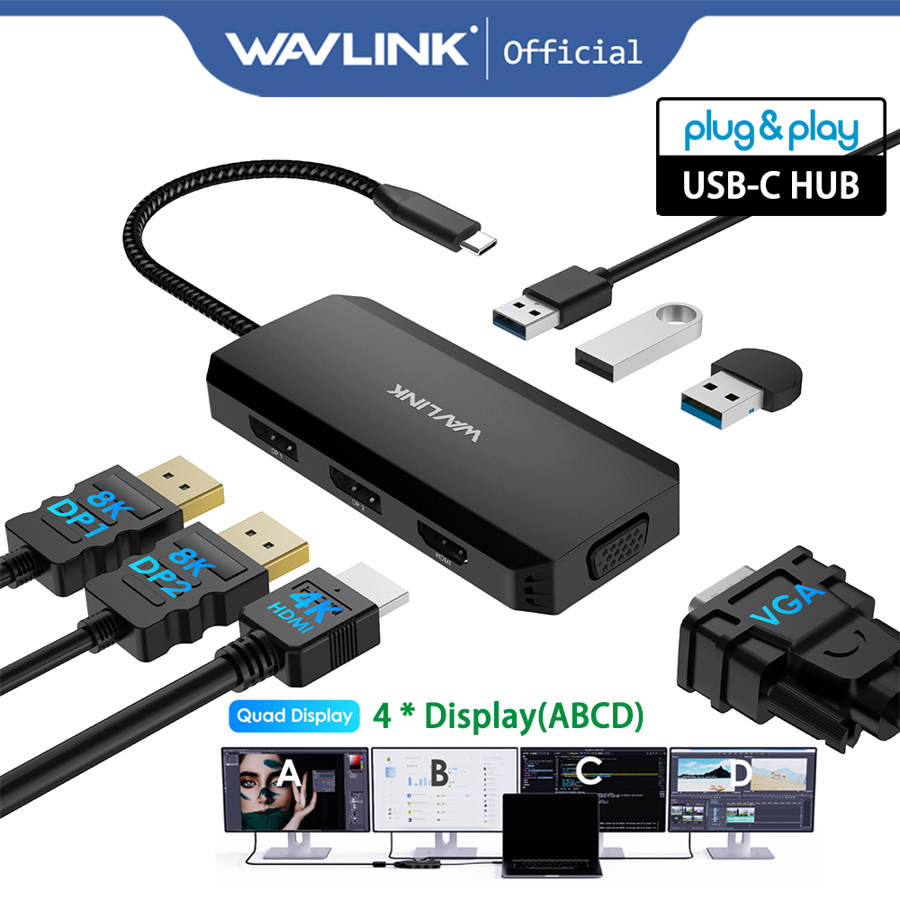 Wavlink USB C Laptop Docking Station Bộ chuyển đổi đa cổng 7 trong 1 ...