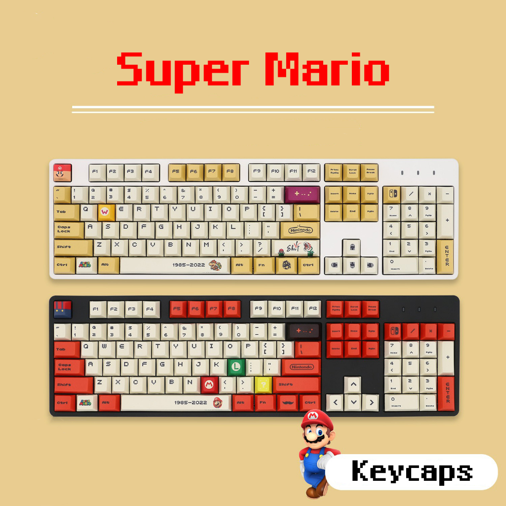 Mario Villain Keycaps 123 Keys OEM Profile PBT Material DIY for 61/84 ...
