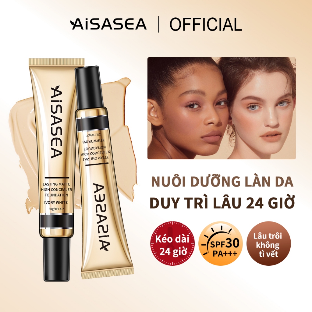 AISASEA dưỡng ẩm kiểm soát dầu 30g Kem nền bb&cc lâu trôi suốt 24 giờ ...