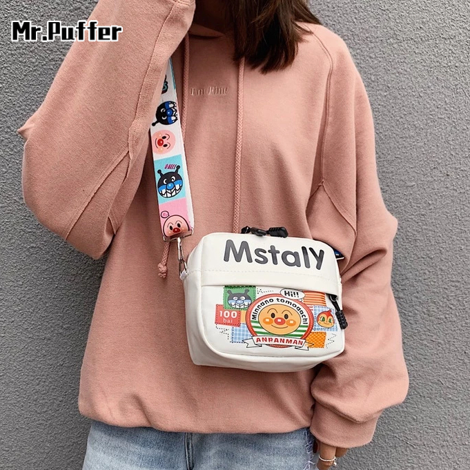 Mr.Puffer Túi đeo vai nhỏ in họa tiết dễ thương phong cách Hàn Quốc ...
