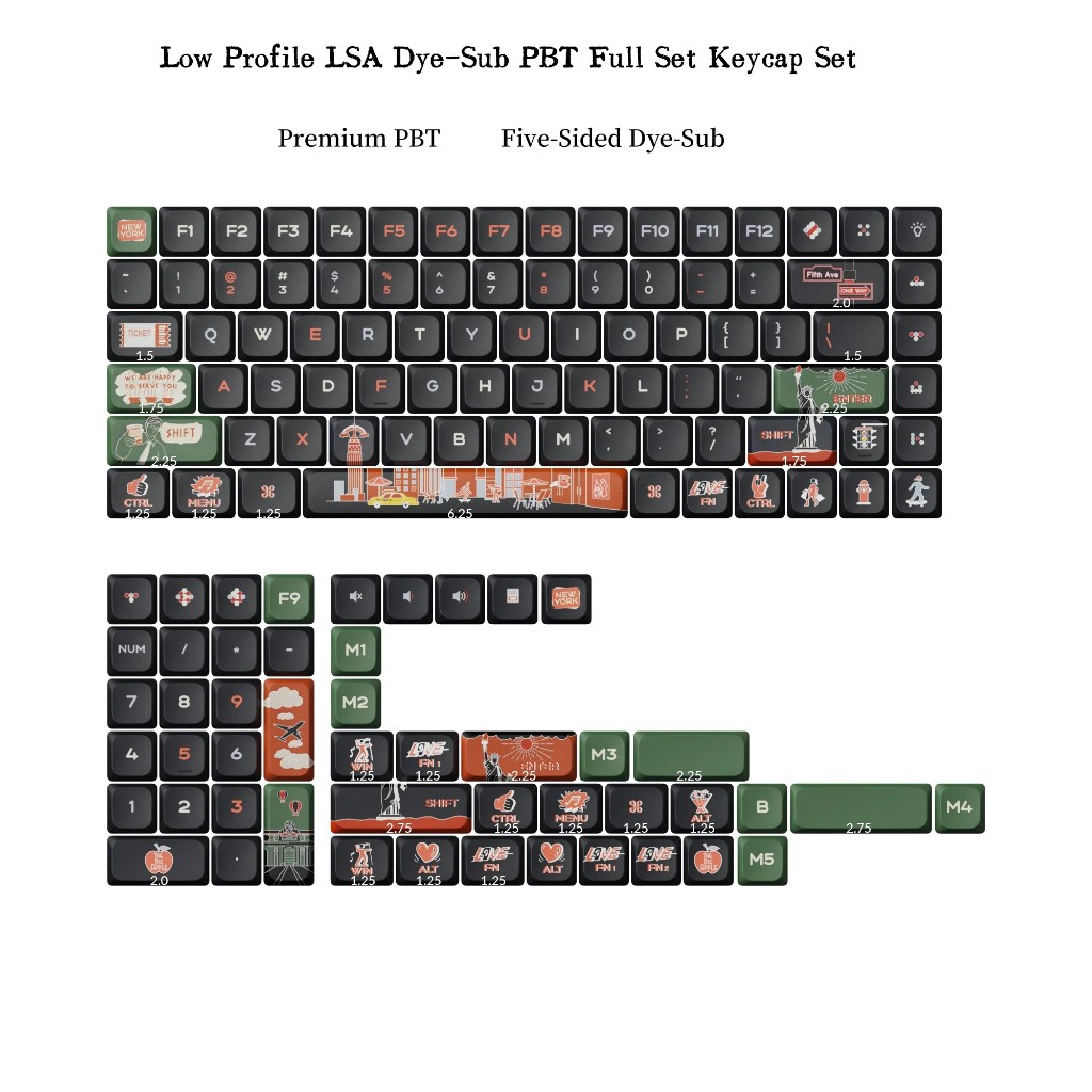 Cấu hình thấp LSA Dye-Sub PBT Full Set Keycap Set 133 phím cho bàn phím ...
