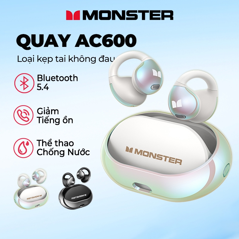 [Xoay 360°]Tai nghe Bluetooth Monster Kẹp tai AC600 Quay Tai nghe thể ...