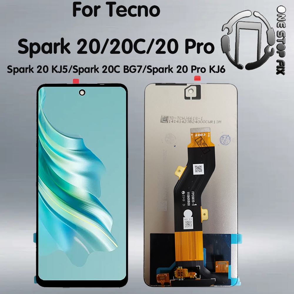 Dành Cho Tecno Spark 20 KJ5 LCD Spark 20C BG7 Khung Màn Hình LCD Bộ Số Hóa Bảng Điều Khiển Cảm ...