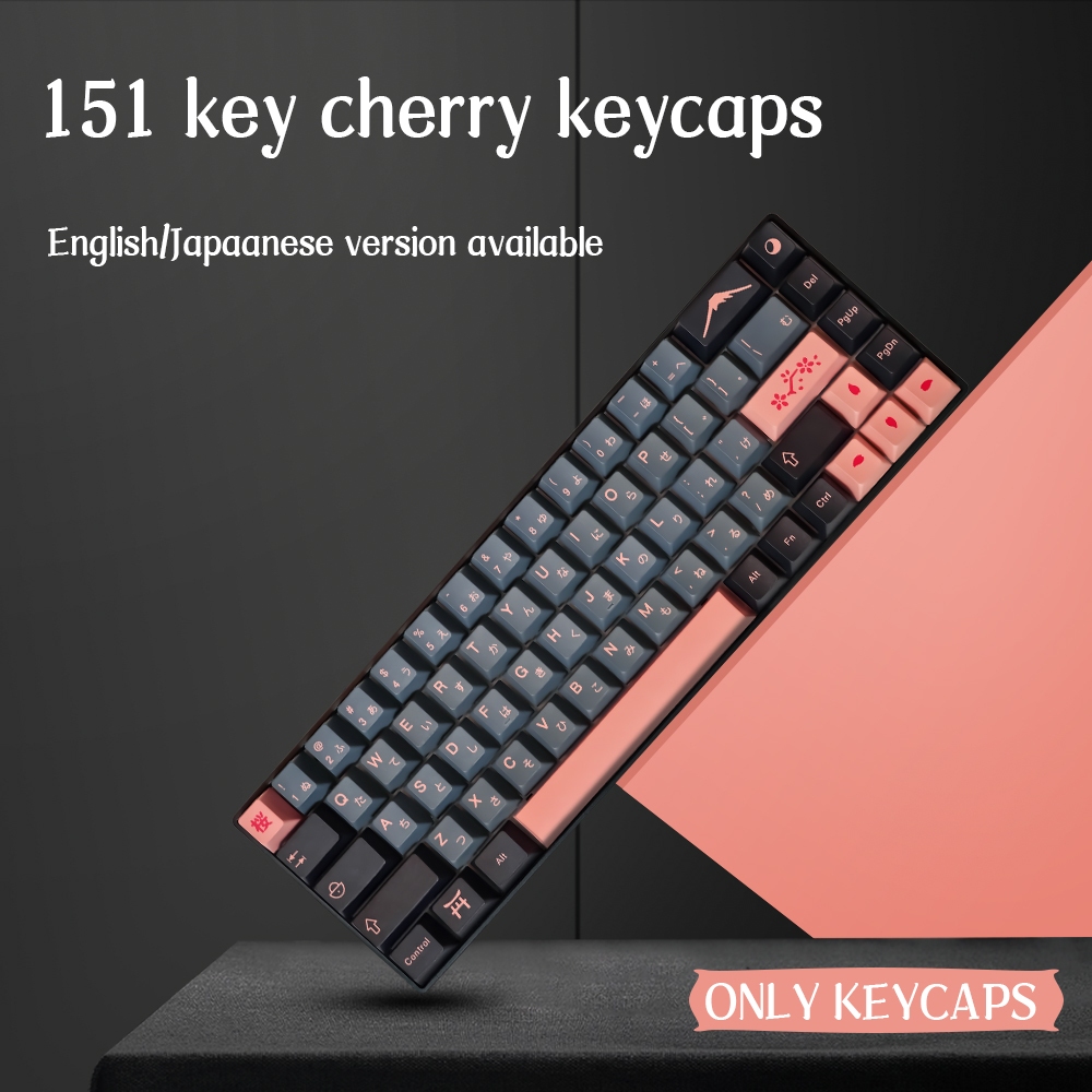 139 Phím JTK Night Sakura Cherry Profile PBT Thăng hoa Keycaps cho 61 ...
