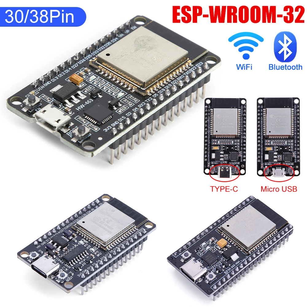 Bảng phát triển ESP32 TYPE-C / Micro-USB CH340C CP2102 CH9102X WiFi ...