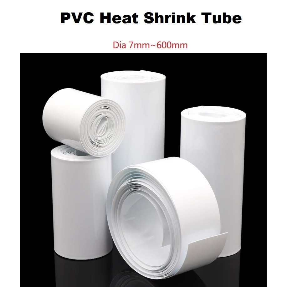 White PVC Heat Shrink Tube Ống co nhiệt PVC màu trắng Chiều rộng ống ...