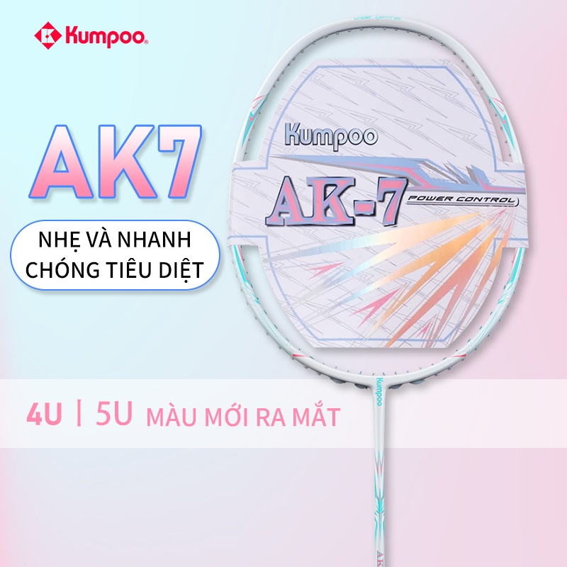 Vợt cầu lông chính hãng KUMPOO AK7 Full Carbon Fiber, 4U / 5U Siêu nhẹ, Căng thẳng tối đa 12,7kg ...