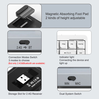 YK84 bàn phím cơ Low Profile Mechanical Keyboard 84 Keys 2.4G Bluetooth ...