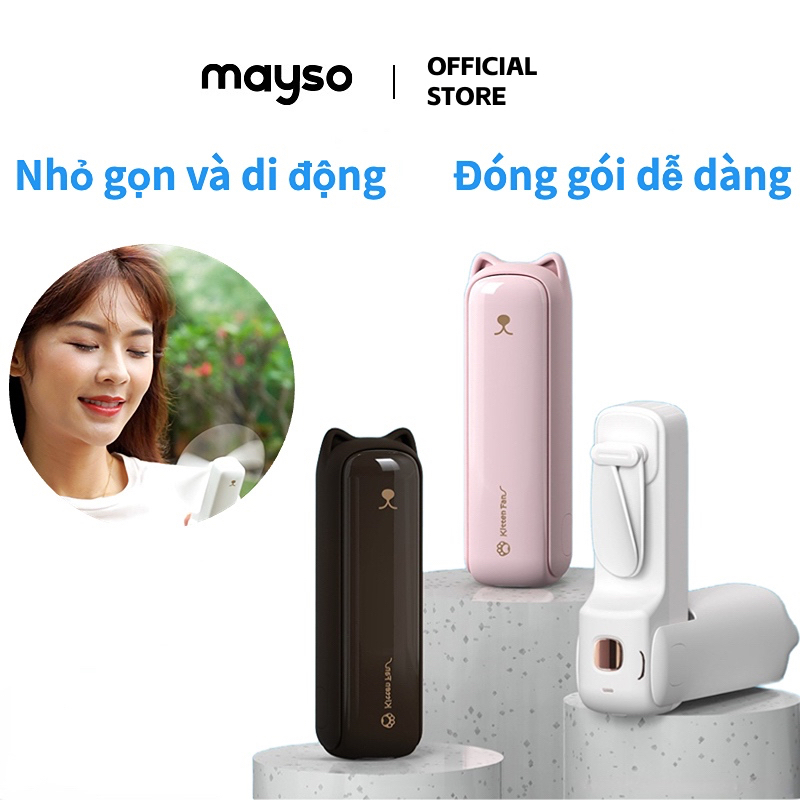 Mayso Portable Mini Fan có thể gập lại Chức năng LED Kitten Light Noise ...