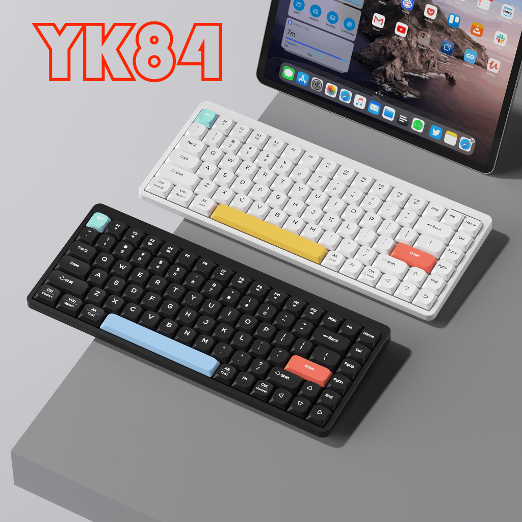 YK84 bàn phím cơ Low Profile Mechanical Keyboard 84 Keys 2.4G Bluetooth ...
