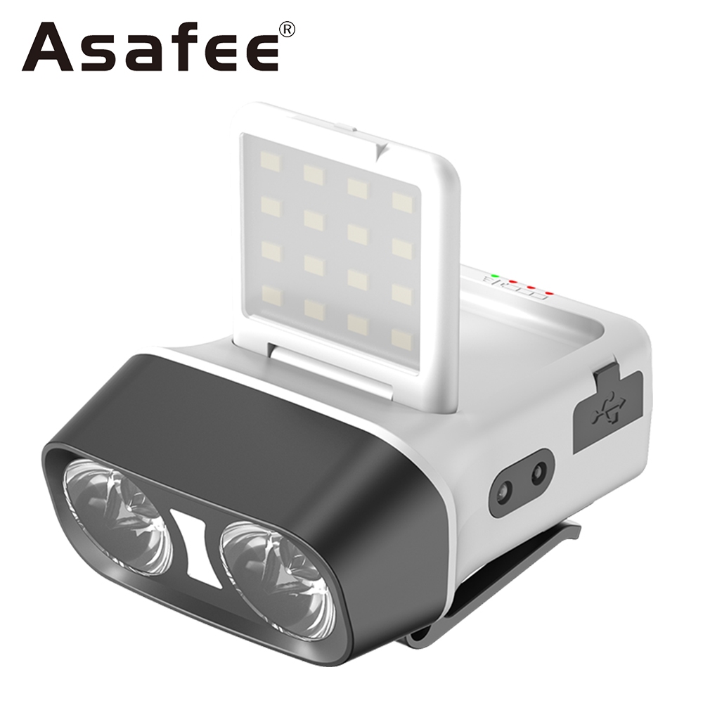 Đèn pha Asafee TD-868 Đèn LED cảm ứng Mũ kẹp Đèn pha mờ vô hạn Công tắc ...