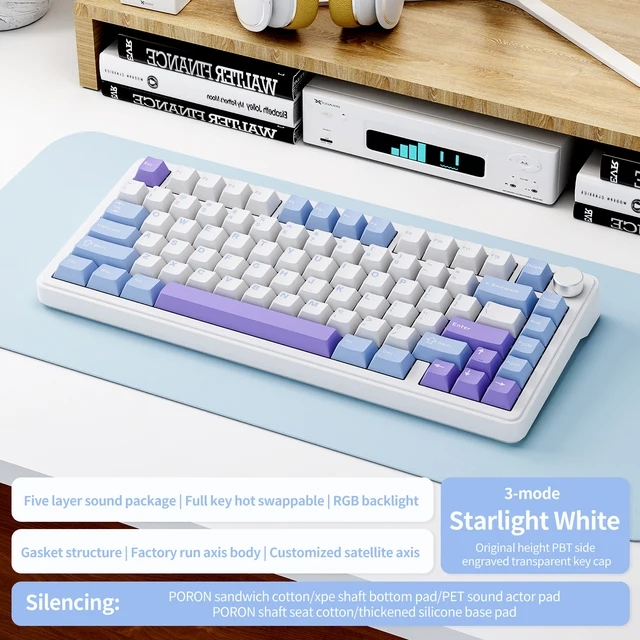 Bàn phím cơ Bluetooth ATTACK SHARK X85, chế độ ba chế độ 2.4G, Hiệu ứng ...