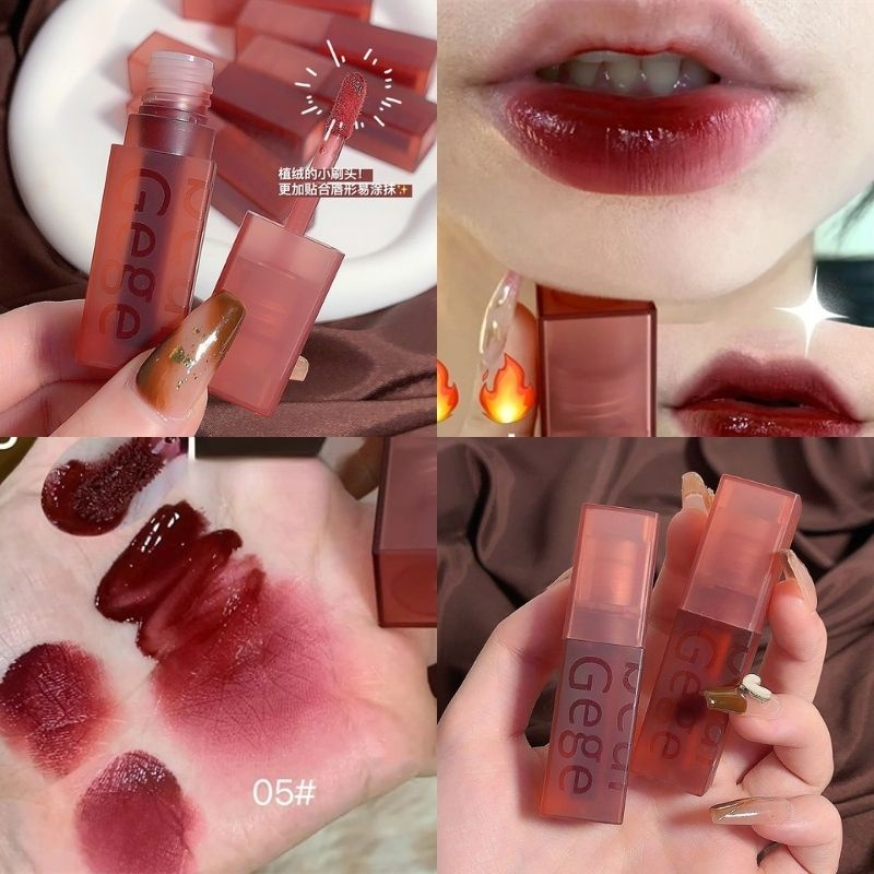 Gege Bear Girls Lip Glaze Velvet Thấm Nước Ripe Lipstick Với 6 Màu Tùy ...