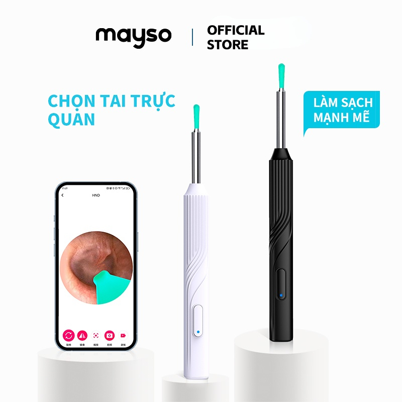Mayso Máy tẩy ráy tai với camera hình ảnh rõ ràng, bộ dụng cụ ráy tai ...
