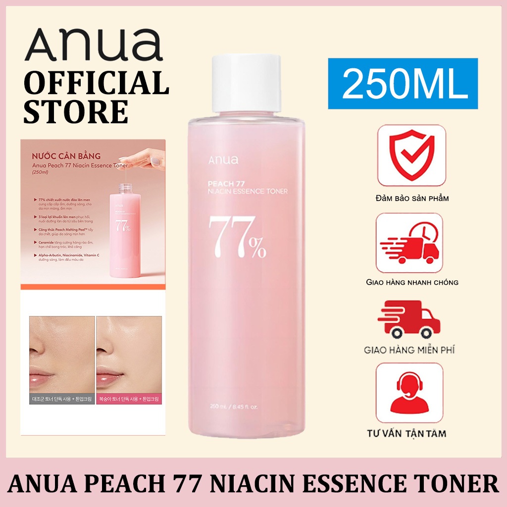 Toner Đào Dưỡng Ẩm Sáng Da Anua Peach 77% Niacin Essence Toner 250ml ...