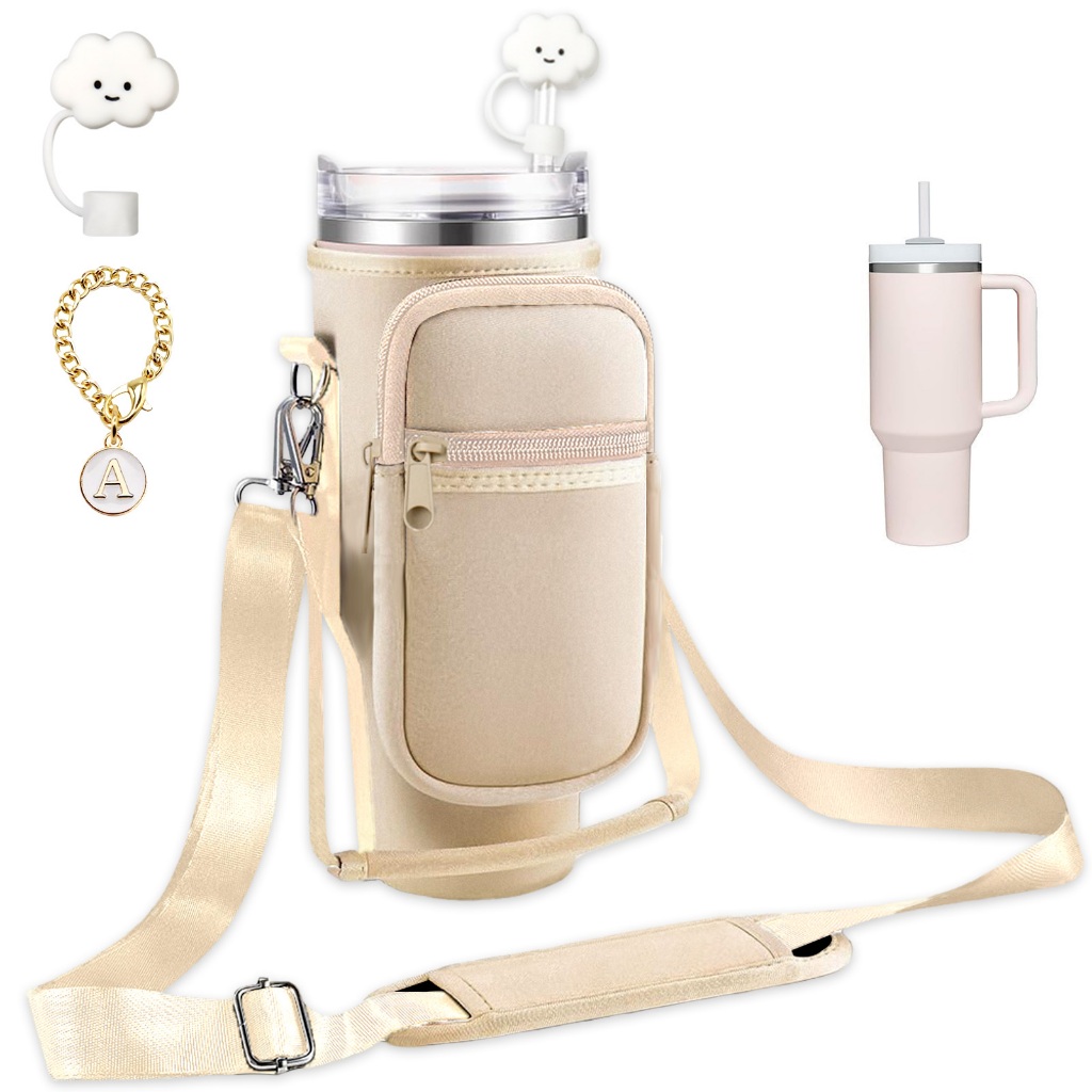 Giá đỡ chai nước có dây đeo và túi đựng cốc Stanley Cup 40 oz có tay ...