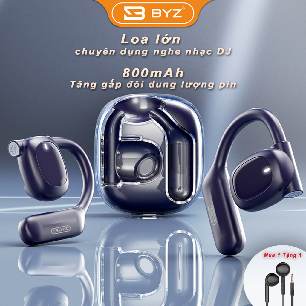 Tai nghe bluetooth không dây không nhét tai BYZ S600 có micro chống Ồn ...