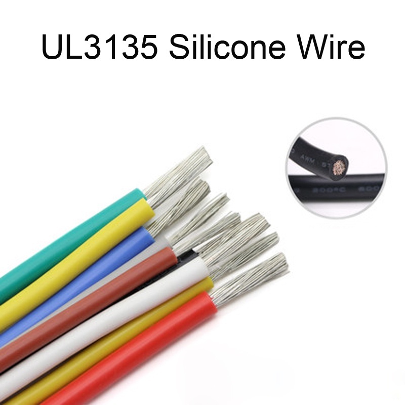 3 / 5 / 10M UL3135 Dây Silicon Đồng Đóng Hộp 30 28 26 24 22 20 18 16AWG Dây Cáp Chịu Nhiệt Độ ...